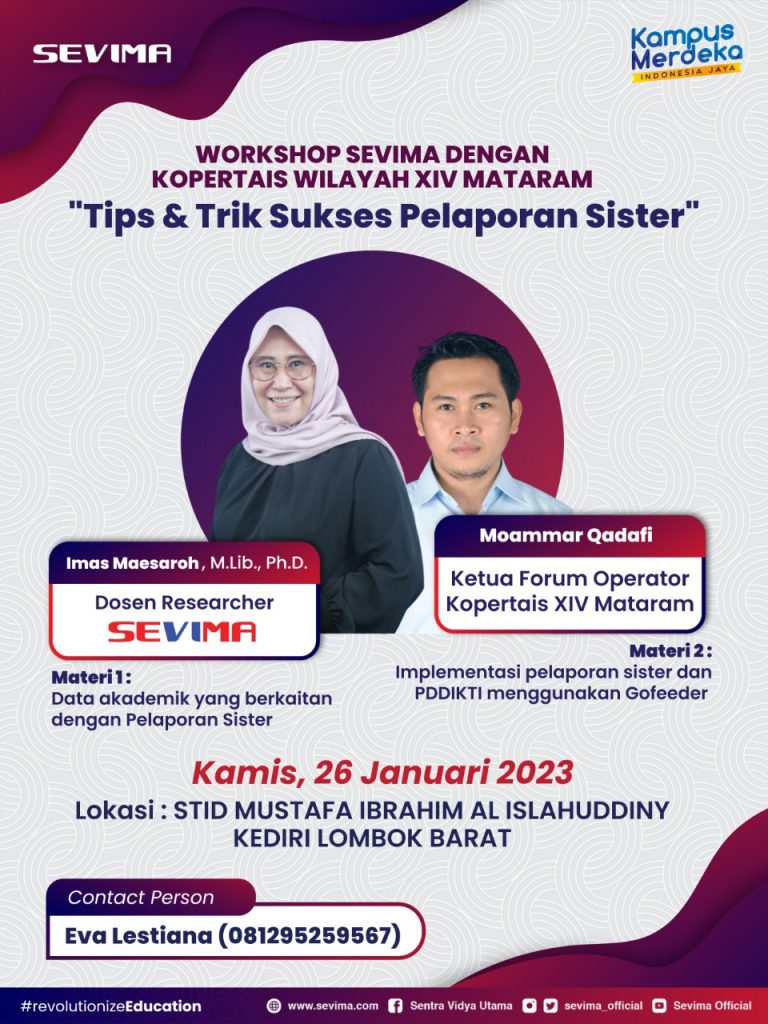 Workshop SEVIMA & Kopertais XIV: Tips & Trik Sukses Pelaporan SISTER | SEVIMA