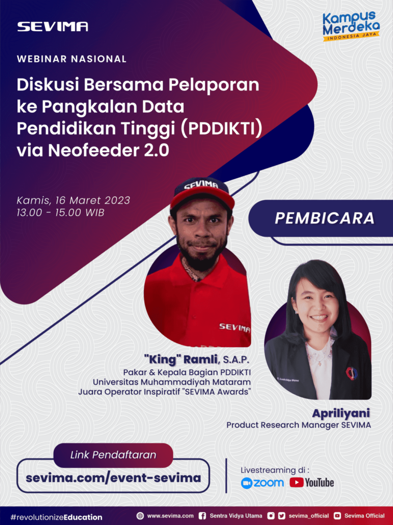 Webinar: Diskusi Bersama Pelaporan ke PDDIKTI via Neofeeder 2.0 | SEVIMA