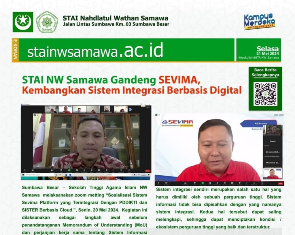 STAI NW Samawa Gandeng SEVIMA, Kembangkan Sistem Integrasi Berbasis Digital | SEVIMA