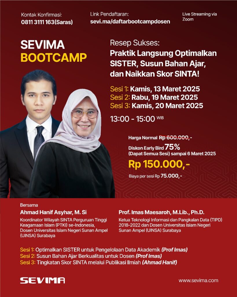 SEVIMA BOOTCAMP: Praktik Langsung Optimalisasi SISTER, Bahan Ajar, dan ...