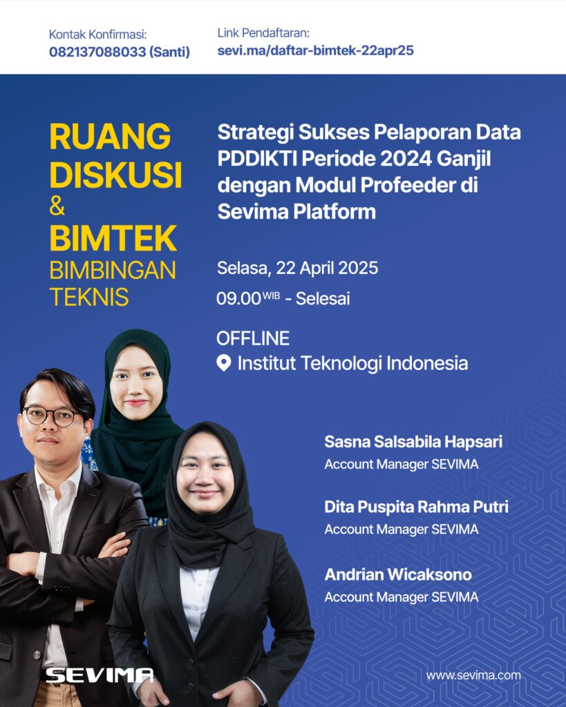 Ruang Diskusi & Bimbingan Teknis SEVIMA - Strategi Sukses Pelaporan PDDIKTI 2024 dengan Modul ...